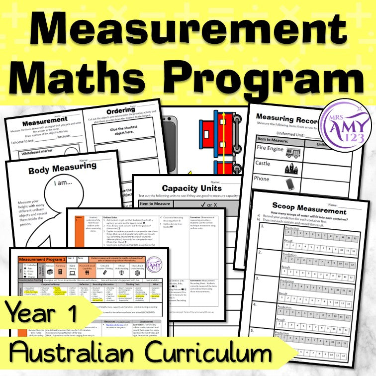 Year 1 Maths - Measurement Program - Australian Curriculum