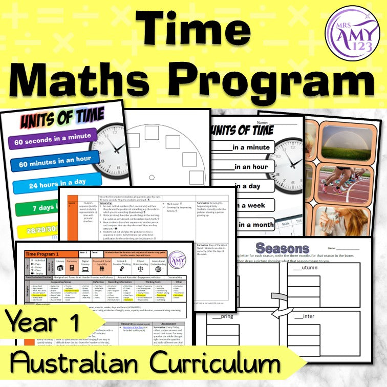 Year 1 Maths - Time Program - Australian Curriculum