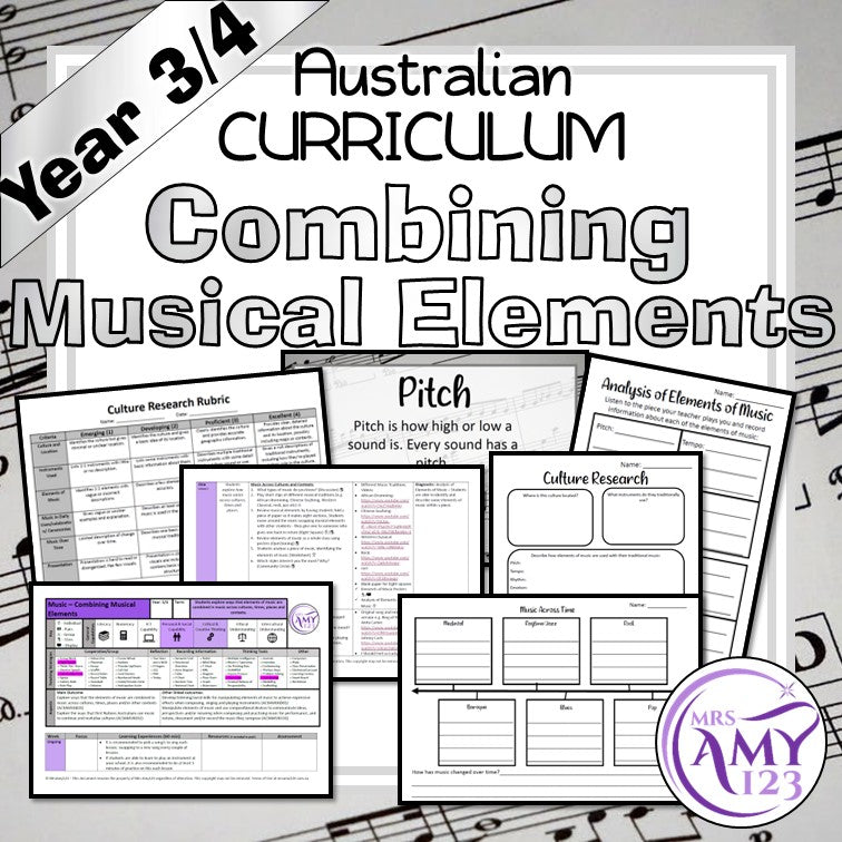 Year 5 & 6 Music - Combining Musical Elements Unit - Australian Curric