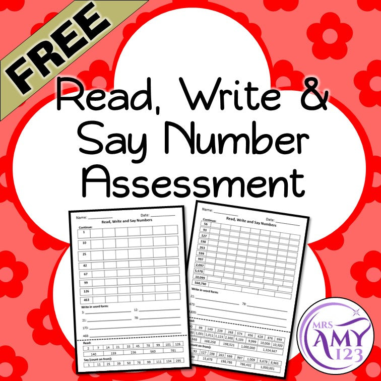 Read, Write and Say Number Assessment
