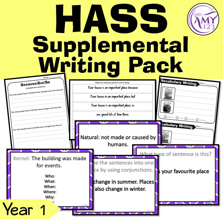 Year 1 HASS - Supplemental Writing Pack