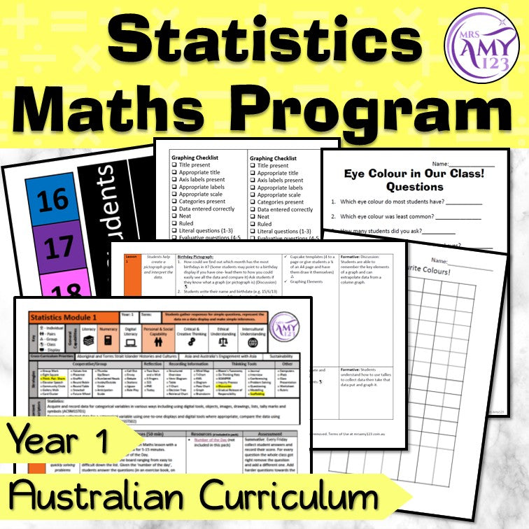 Year 1 Maths - Statistics Program - Australian Curriculum
