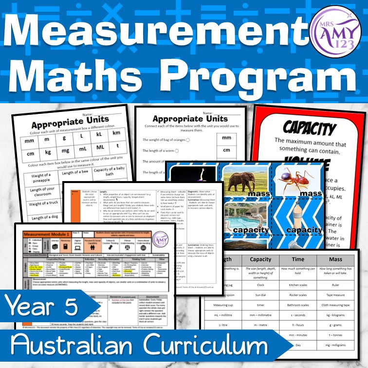 Year 5 Maths - Measurement Program - Australian Curriculum