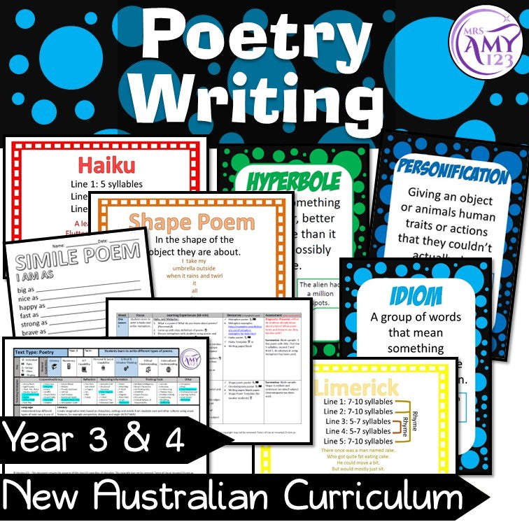 Year 3 & 4 English - Poetry Writing Unit - Australian Curriculum