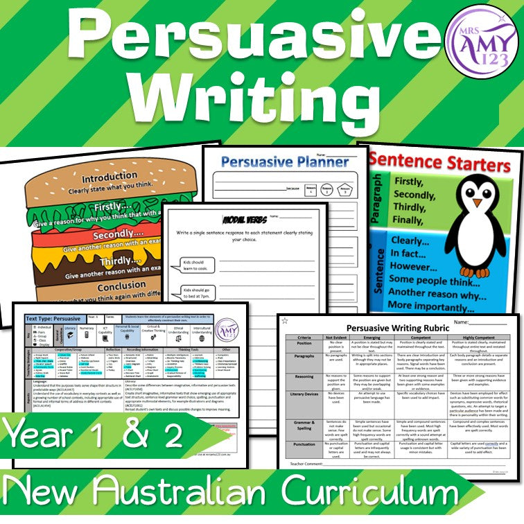 Year 1 & 2 English - Persuasive Writing Unit - Australian Curriculum