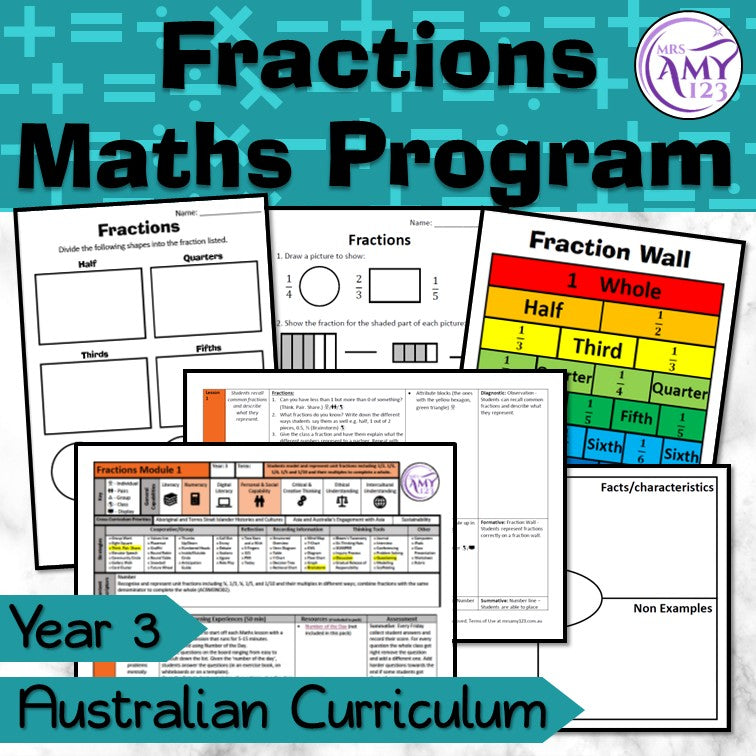 Year 3 Maths - Fractions Program - Australian Curriculum