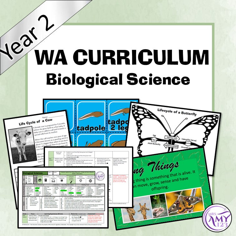 Year 2 Science - Biological Science Living Things Unit - WA Curriculum