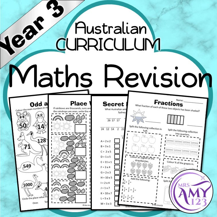 Year 3 Maths - Mathematics Revision - Australian Curriculum