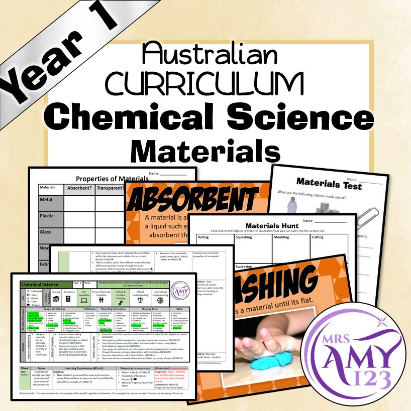 Year 1 Science - Chemical Science Unit - Australian Curriculum