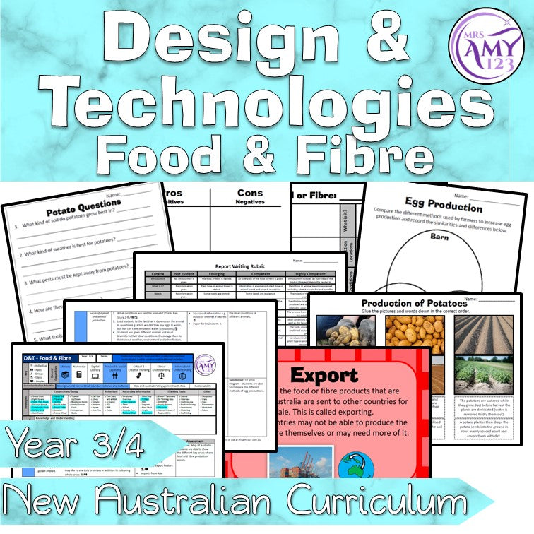 Year 3 & 4 Technologies - Food & Fibre Unit - Australian Curriculum