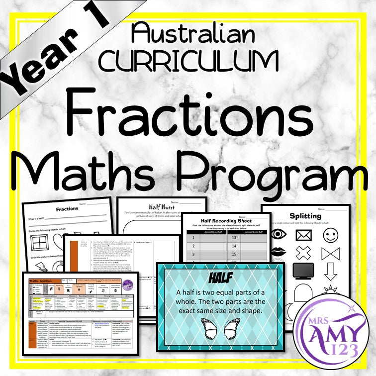 Year 1 Maths - Fractions Program - Australian Curriculum