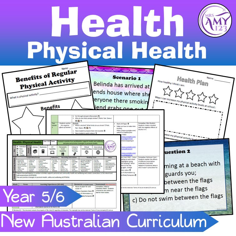 Year 5 & 6 Health - Physical Health Unit - Australian Curriculum