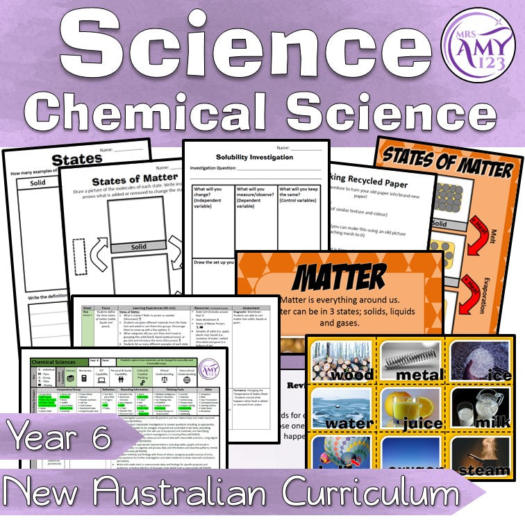 Year 6 Science - Chemical Science - Australian Curriculum
