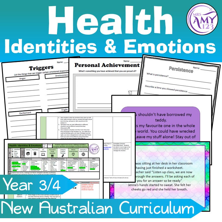 Year 3 & 4 Health - Identities & Emotions Unit - Australian Curriculum
