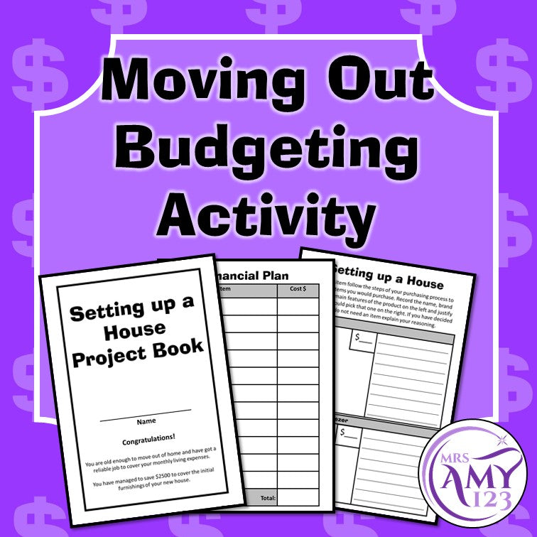 Moving Out Budgeting Activity - Money, Financial Planning, Needs & Wan