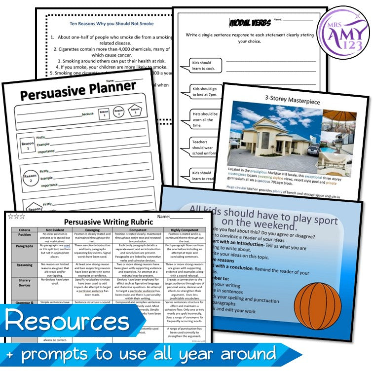 Year 5 & 6 English - Persuasive Writing Unit - Australian Curriculum
