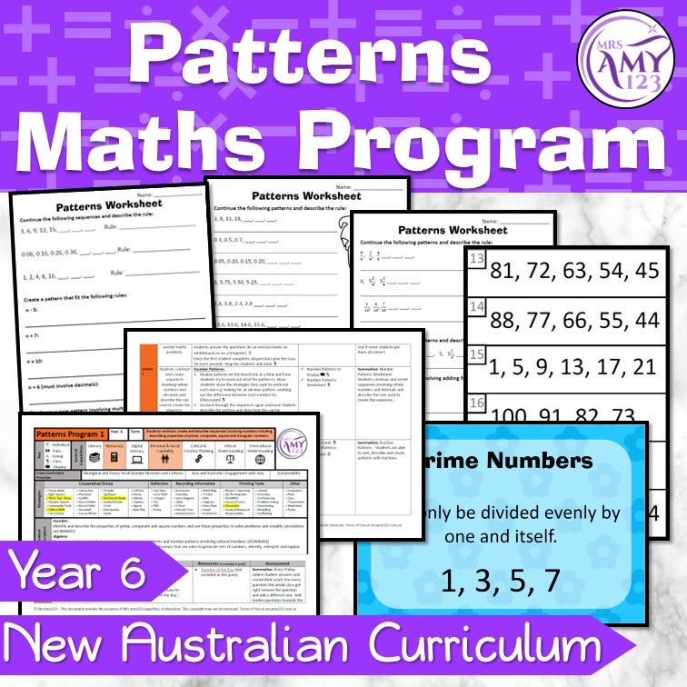 Year 6 Maths - Patterns Program - Australian Curriculum