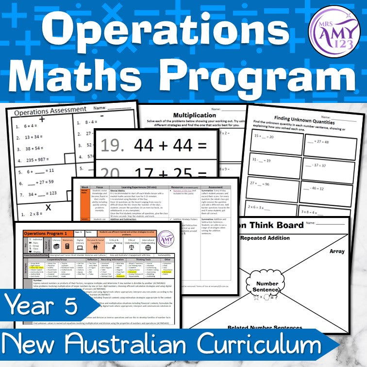 Year 5 Maths - Operations Program - Australian Curriculum