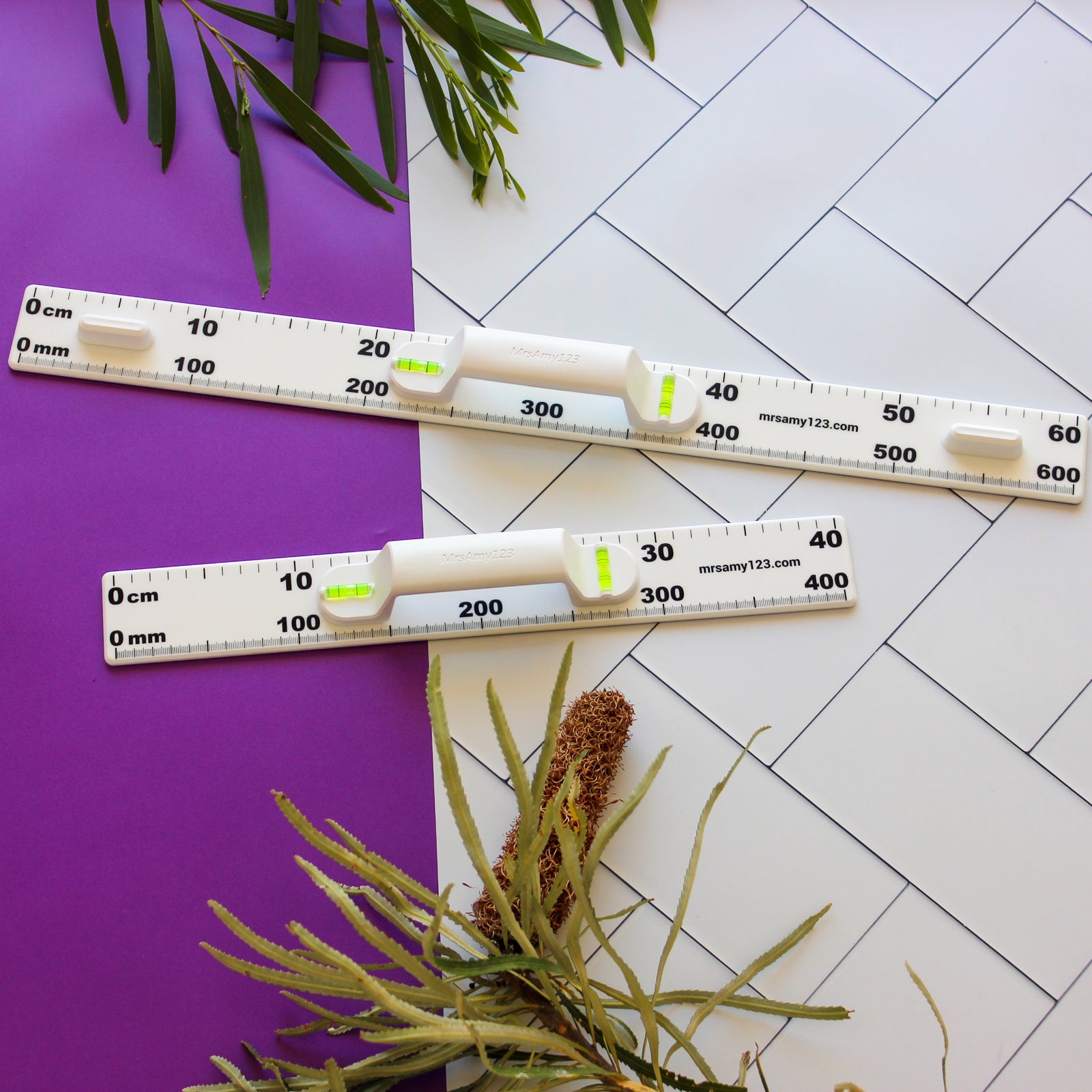 Magnetic Level Whiteboard Ruler Bundle- 40cm & 60cm