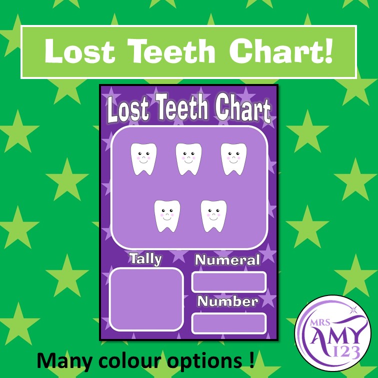 Tooth Package- Lost Teeth Chart, Brushing Teeth Chart, Cards and Works