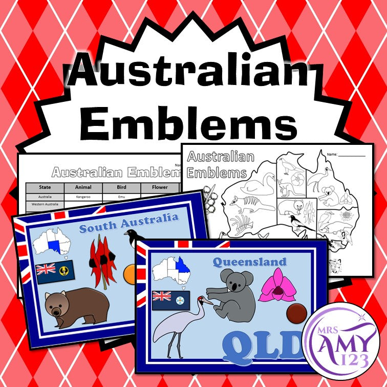 Australian State and Territory Emblems - Posters, PowerPoint and Works