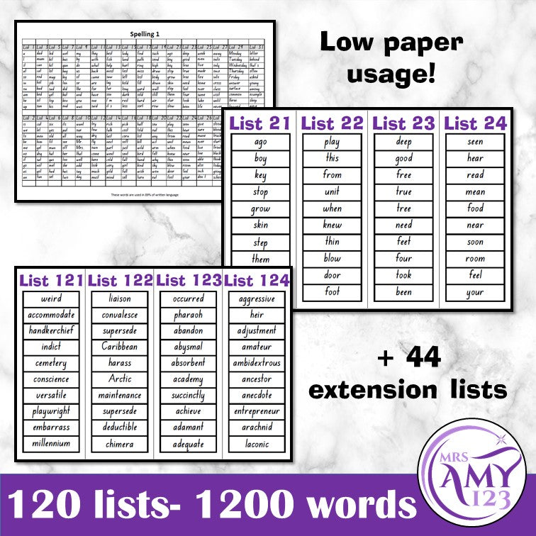 Complete Spelling Program-Lists, activities, grids, and more!