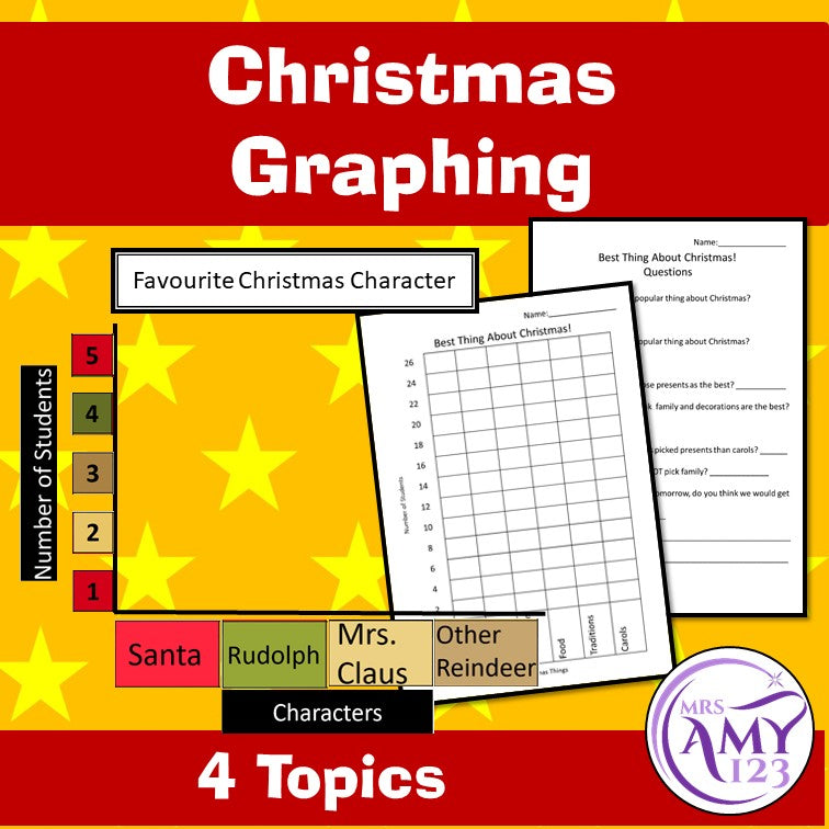 Christmas Graphing Activities - Whole Class Graphs, Worksheets & Quest