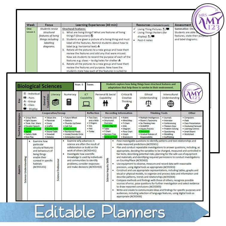 Year 5 Science - Biological Science Living Things - Australian Curricu