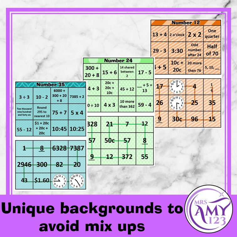 Mental Math Sorting Squares - Middle