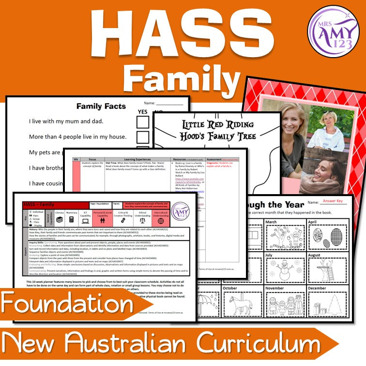 Foundation HASS - Families Unit - Australian Curriculum