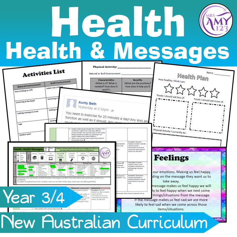 Year 3 & 4 Health - Health Messages Unit - Australian Curriculum