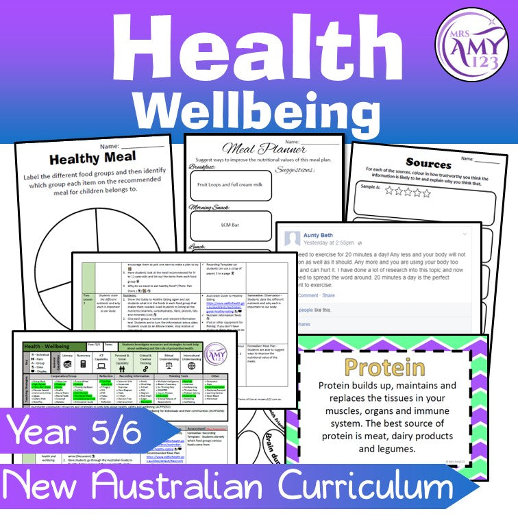 Year 5 & 6 Health - Wellbeing Unit - Australian Curriculum